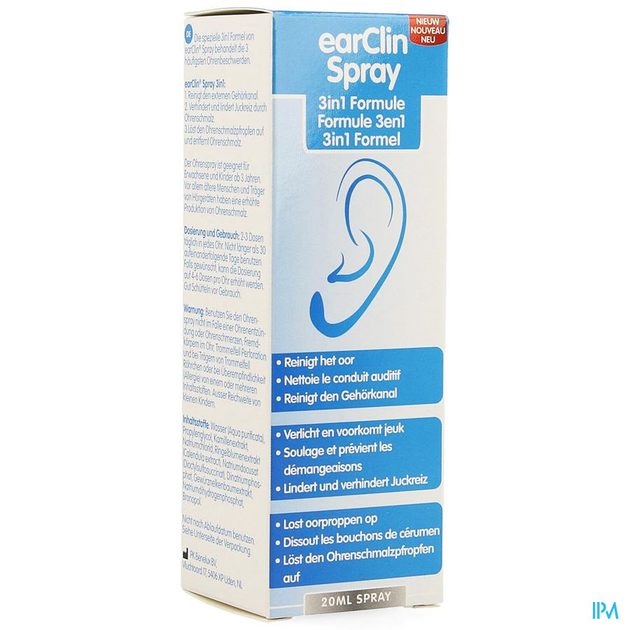 Earclin Spray 3in1 20ml Revogan - Apotheek Humblet