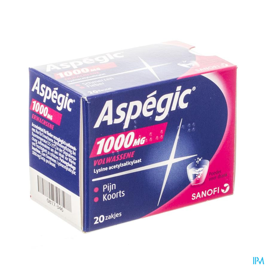 Aspegic 1000 Pulv 20x1000mg Ad - Apotheek Humblet
