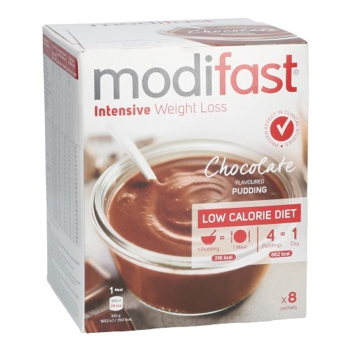 Modifast Intensive Choco Flavoured Pudding 8x55g - Apotheek Humblet