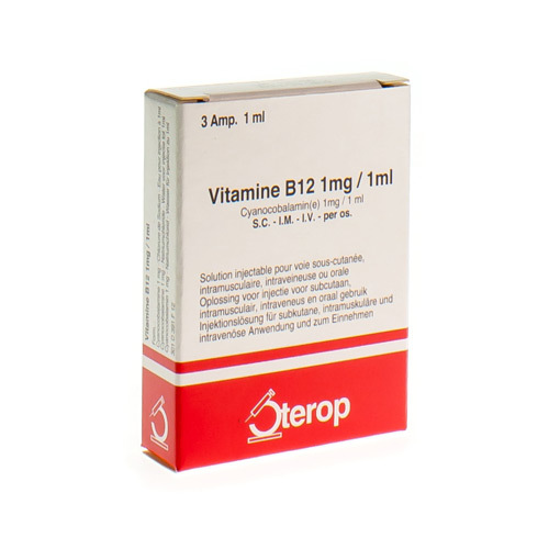 Vit B12 Sc/im/iv Amp 3 X 1mg/1ml - Apotheek Humblet