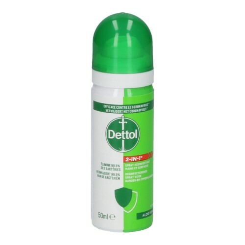 Dettol Desinfecterende Spray 2&1 Handen Opp. 50ml – Apotheek Humblet
